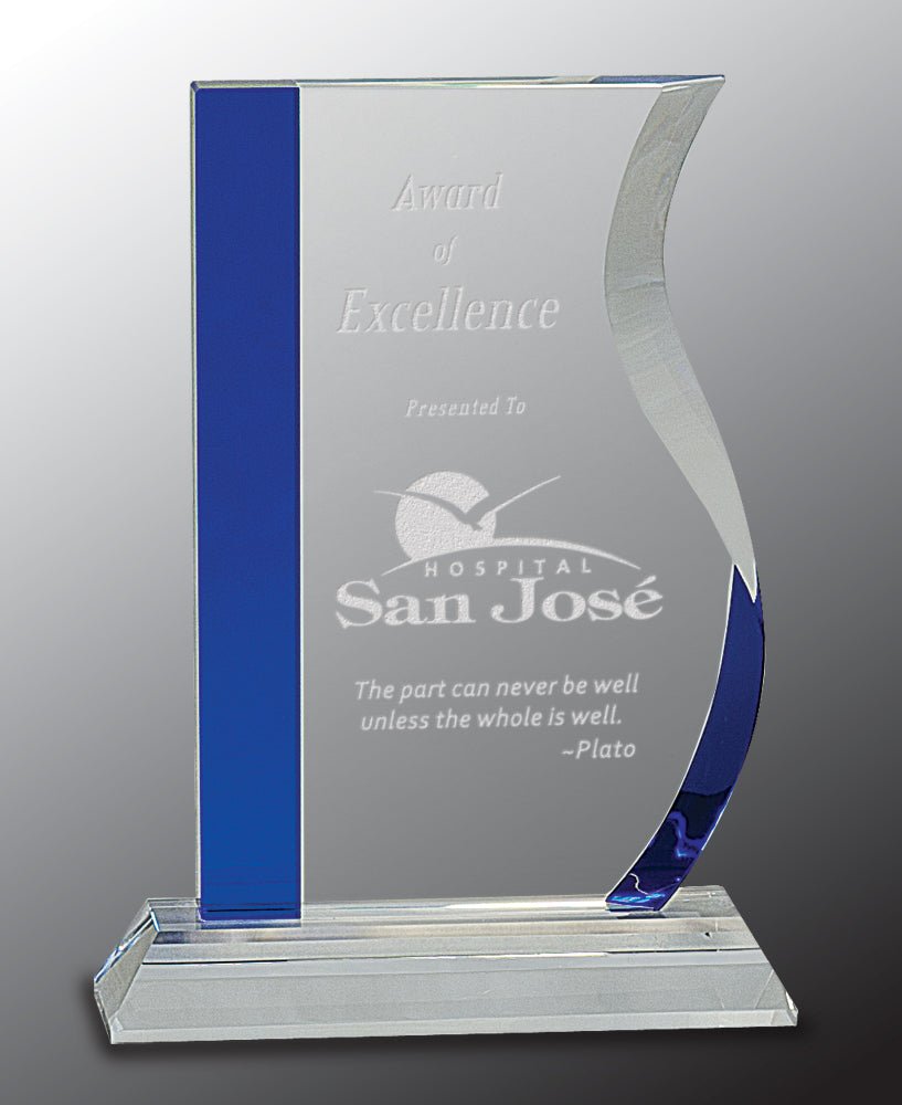 1CRY15X Wave Series Crystal Glass Award