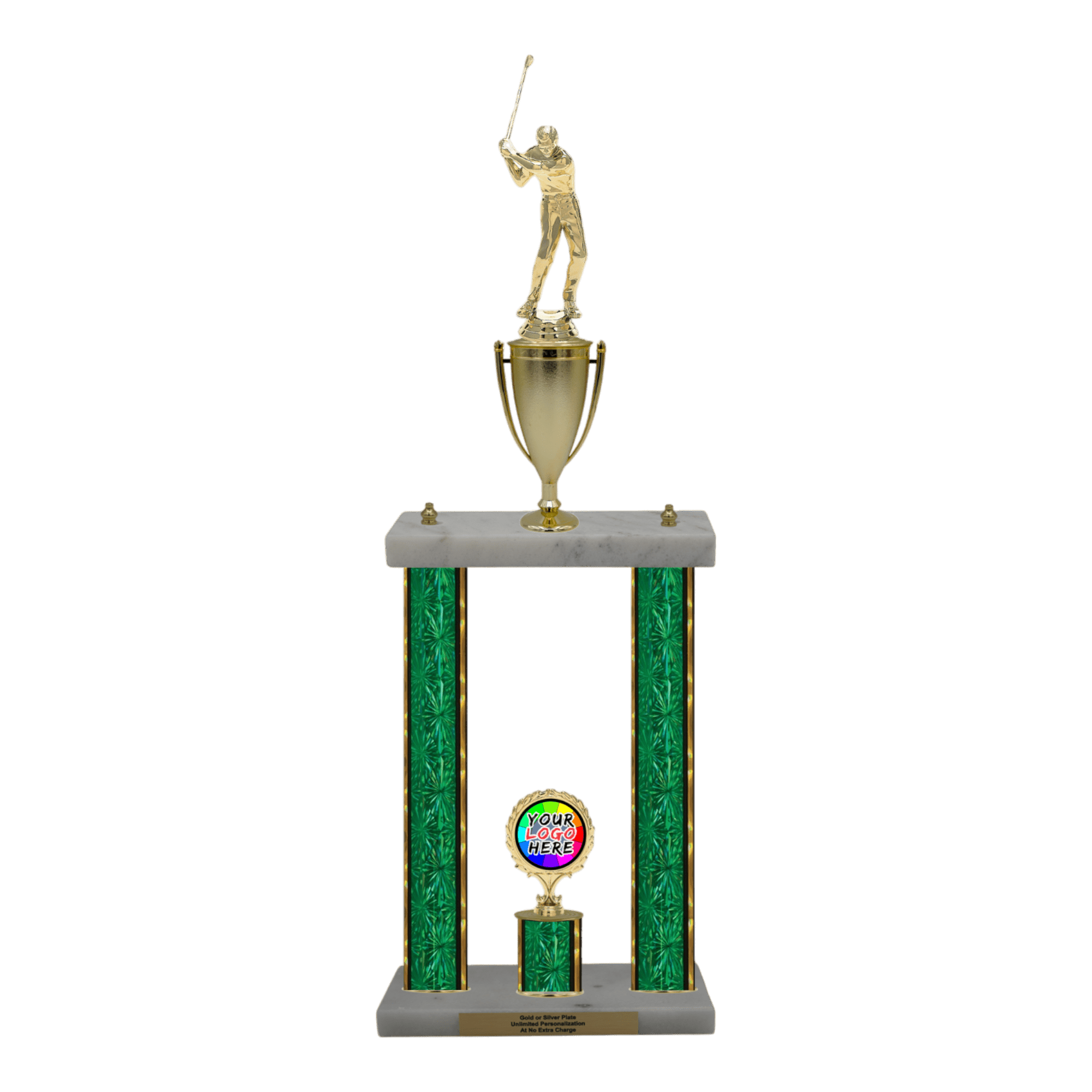 Custom Golf Swing Trophy - 2 Post Series 3621/2C17B