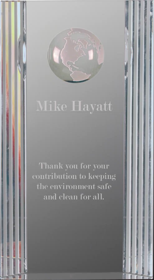 Groove Line Globe Crystal Glass Award