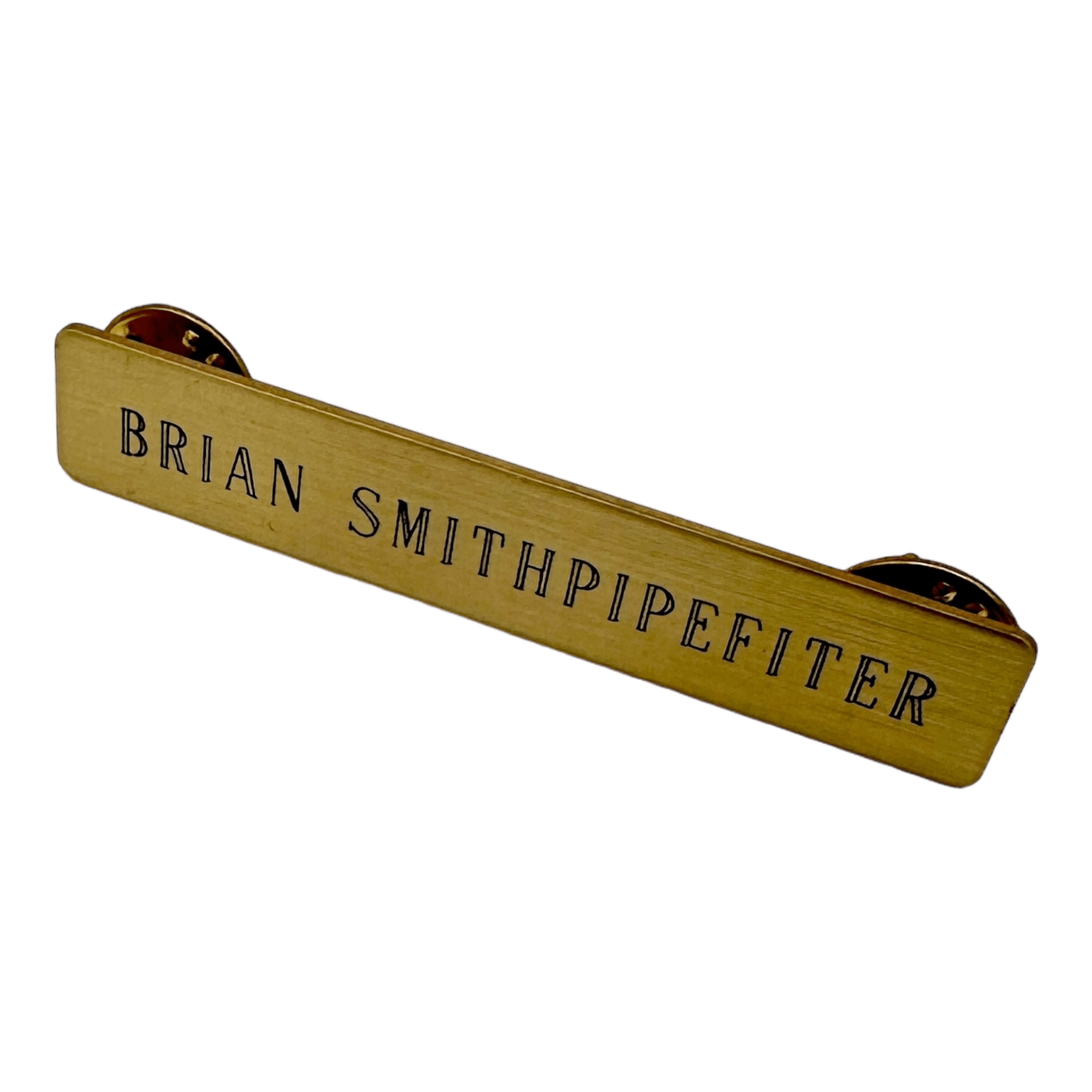 Metal Name Badge with Fused Post and Clutch