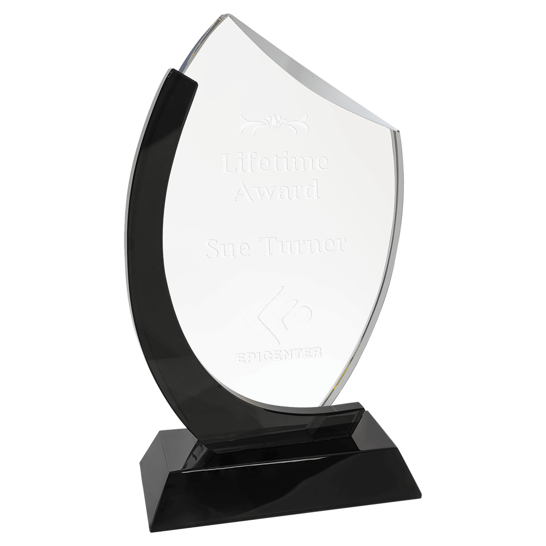 Premier Crystal Slant Oval Series Glass Award