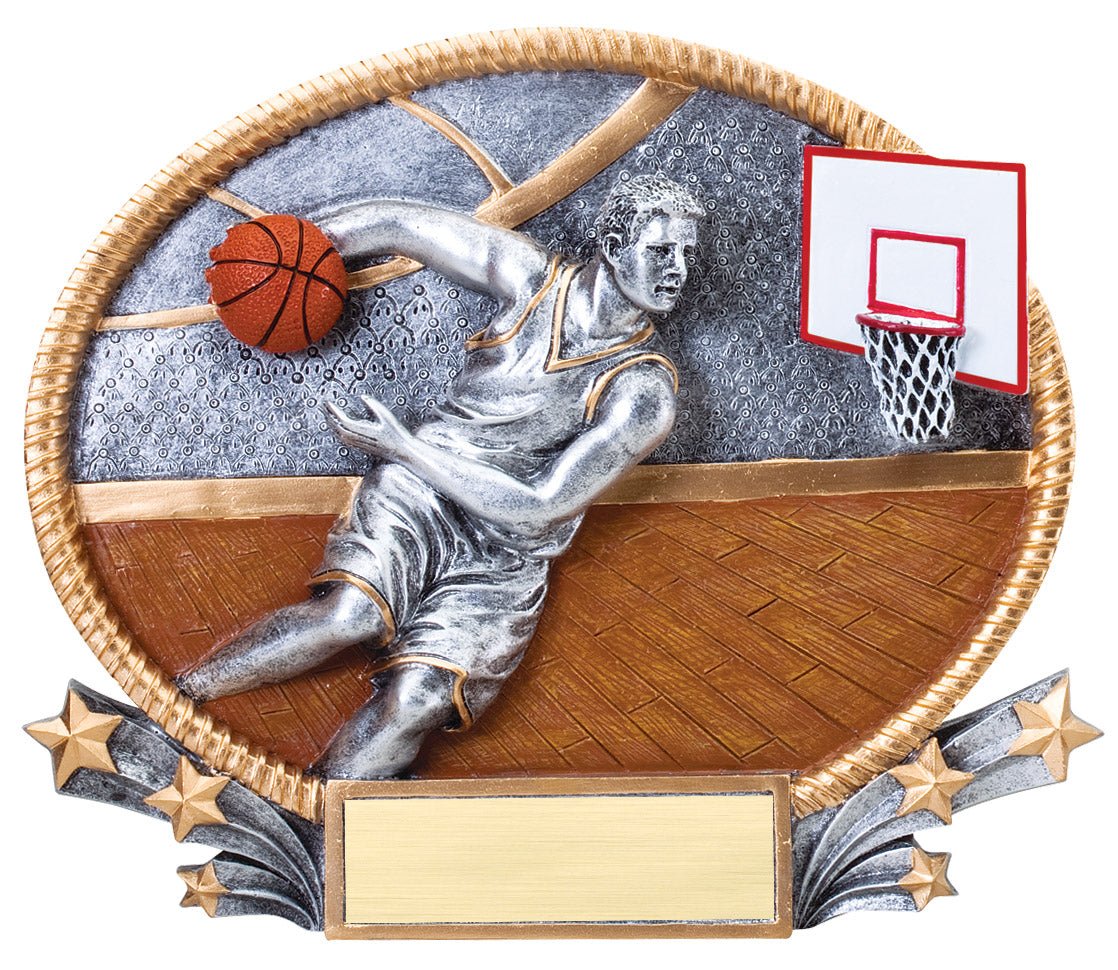 3D Oval Plate Series Basketball Resin