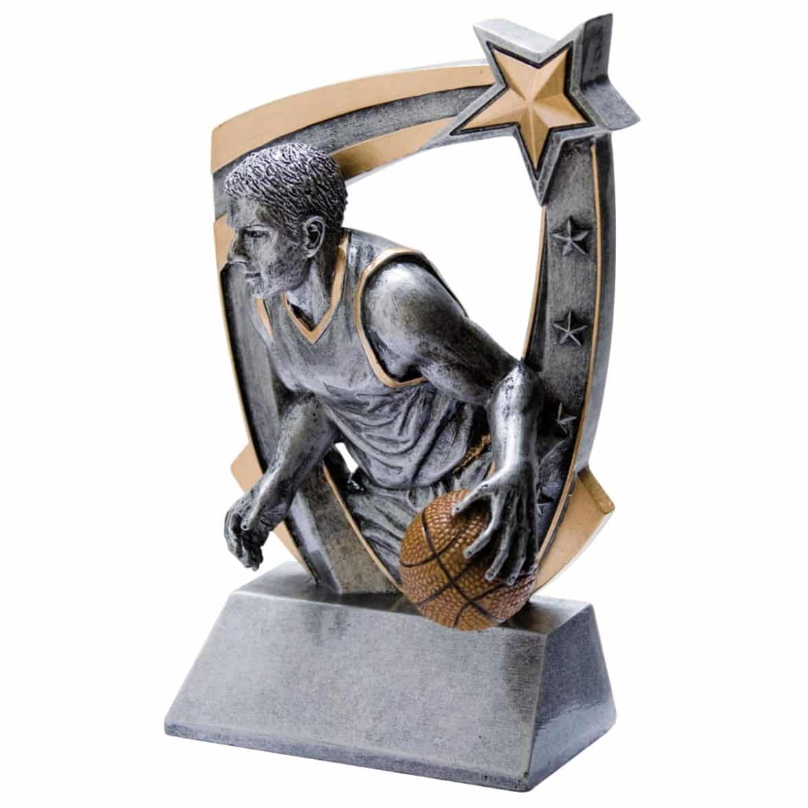 3D Star Basketball Resin Trophy - basketball resin trophy | Engraved ...