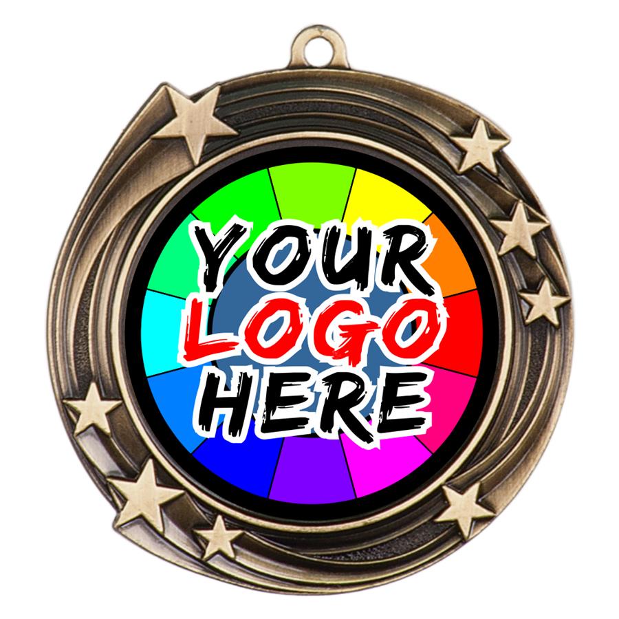 8 Star Swirl Series Customizable Insert Medal