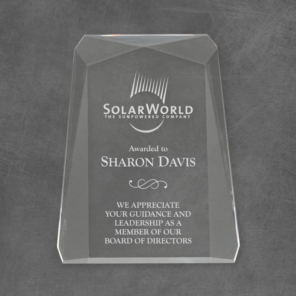 Beveled Rectangle Acrylic Corporate Award