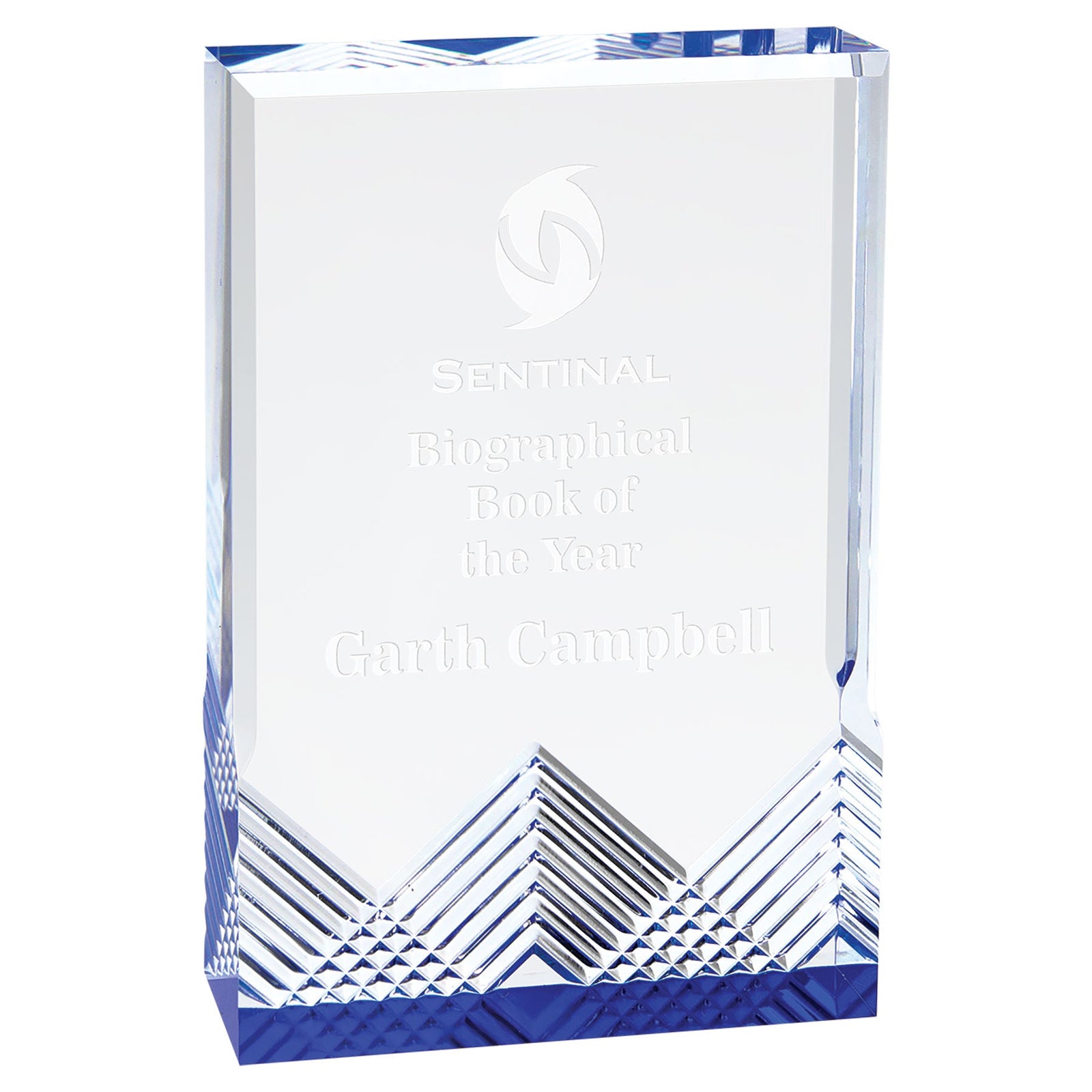 Blue Apex Mirage Acrylic Award - Blue Acrylic Award | Laser Engraving