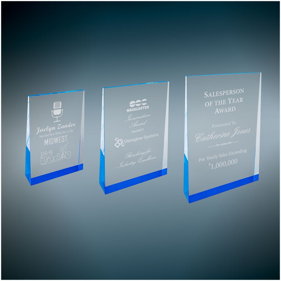 Blue Freestanding Color Wedge Series Acrylic Award