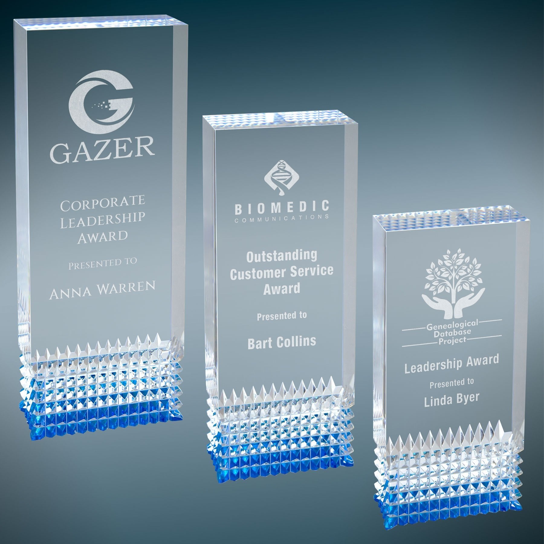 Blue Tribute Series Acrylic Award - Blue Acrylic Award | Laser ...