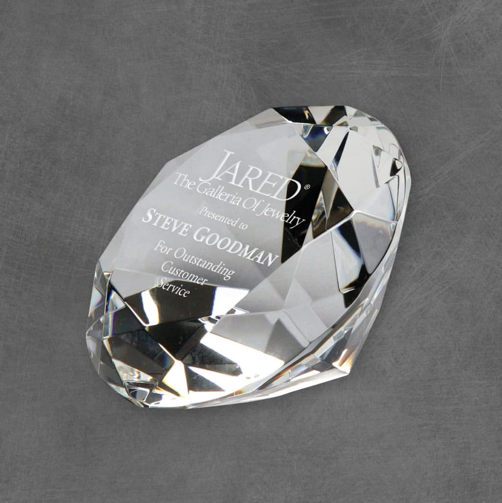 Large Diamond Crystal Paperweight