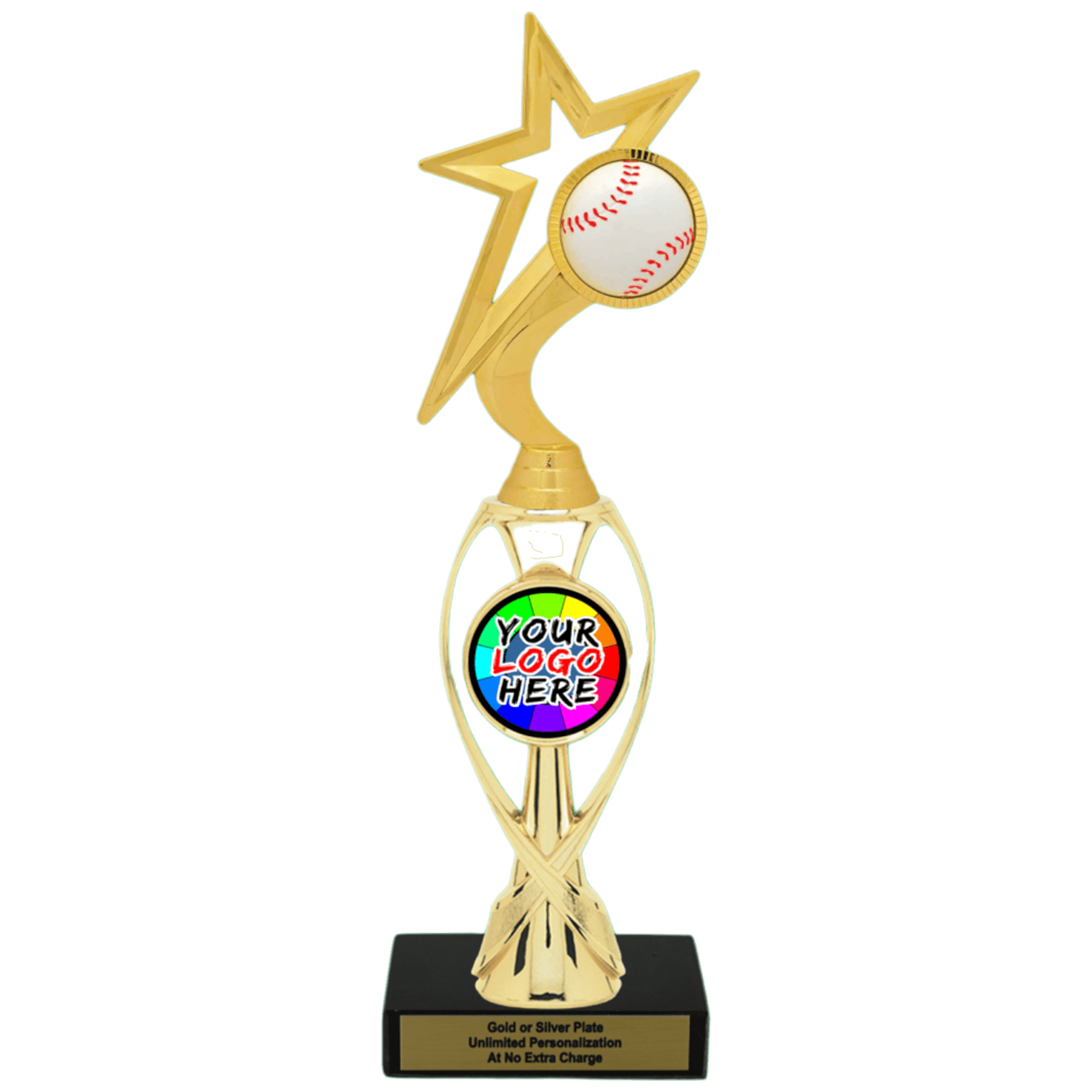 Custom Baseball Trophy - Custom Trophy | Engraved Nameplate, Marble Base