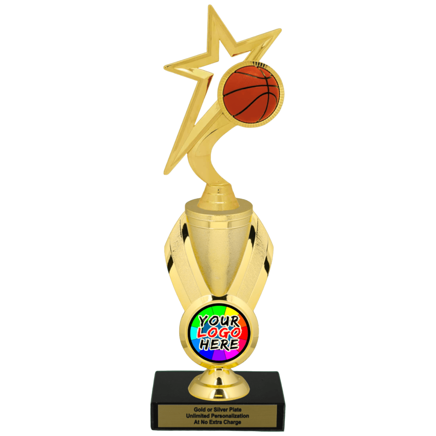 Custom Basketball Trophy - Type B Series - Engraved Metal Nameplate ...