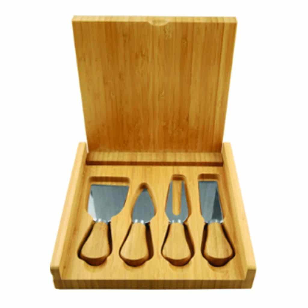 Engravable Genuine Bamboo Cheese Tool Set
