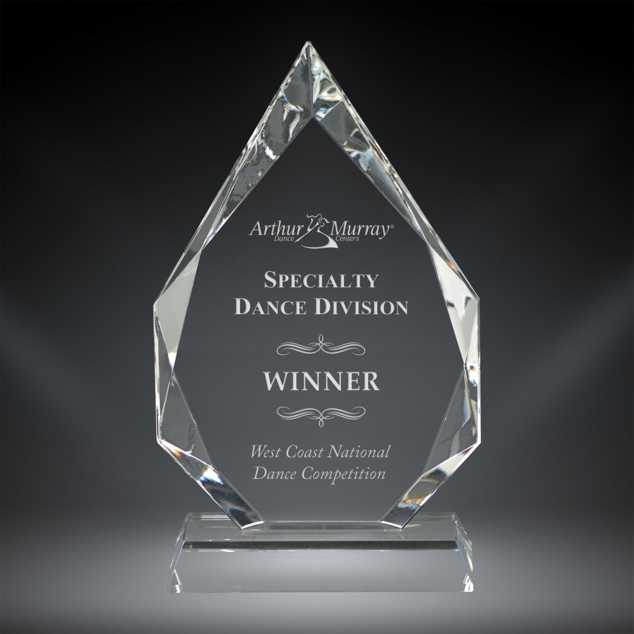 Faceted Diamond Crystal Glass Award