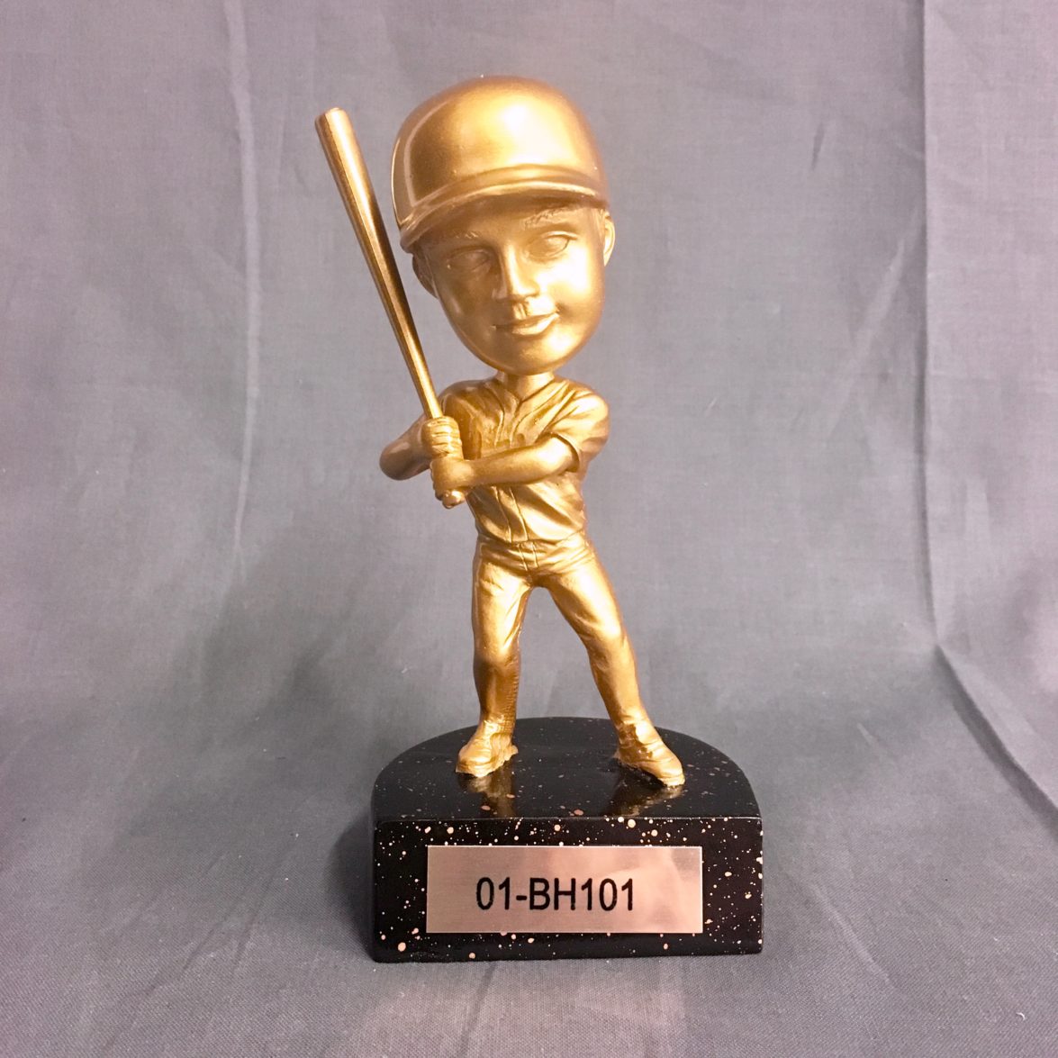 Gold Baseball Bobblehead Resin Trophy - Male