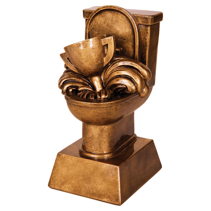 Gold Toilet Loser Resin Trophy