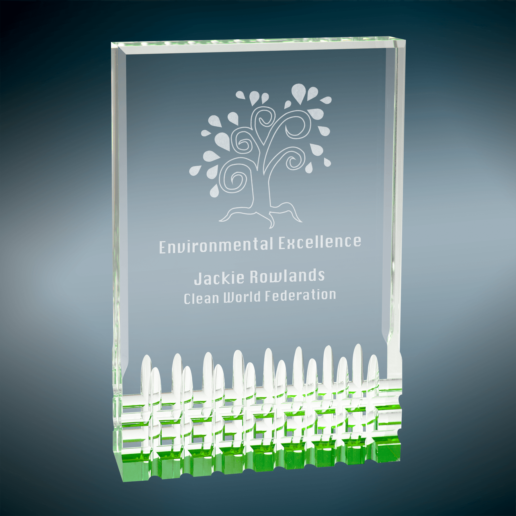 Green Mirage Series Acrylic Award