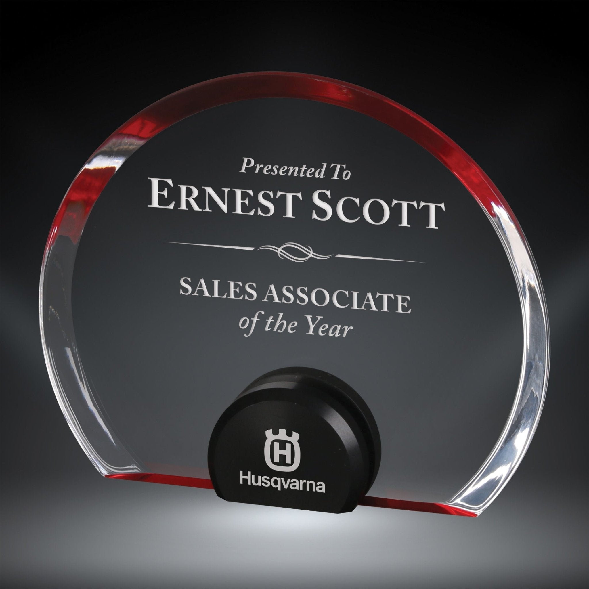 Halo Circle Acrylic Award - Red