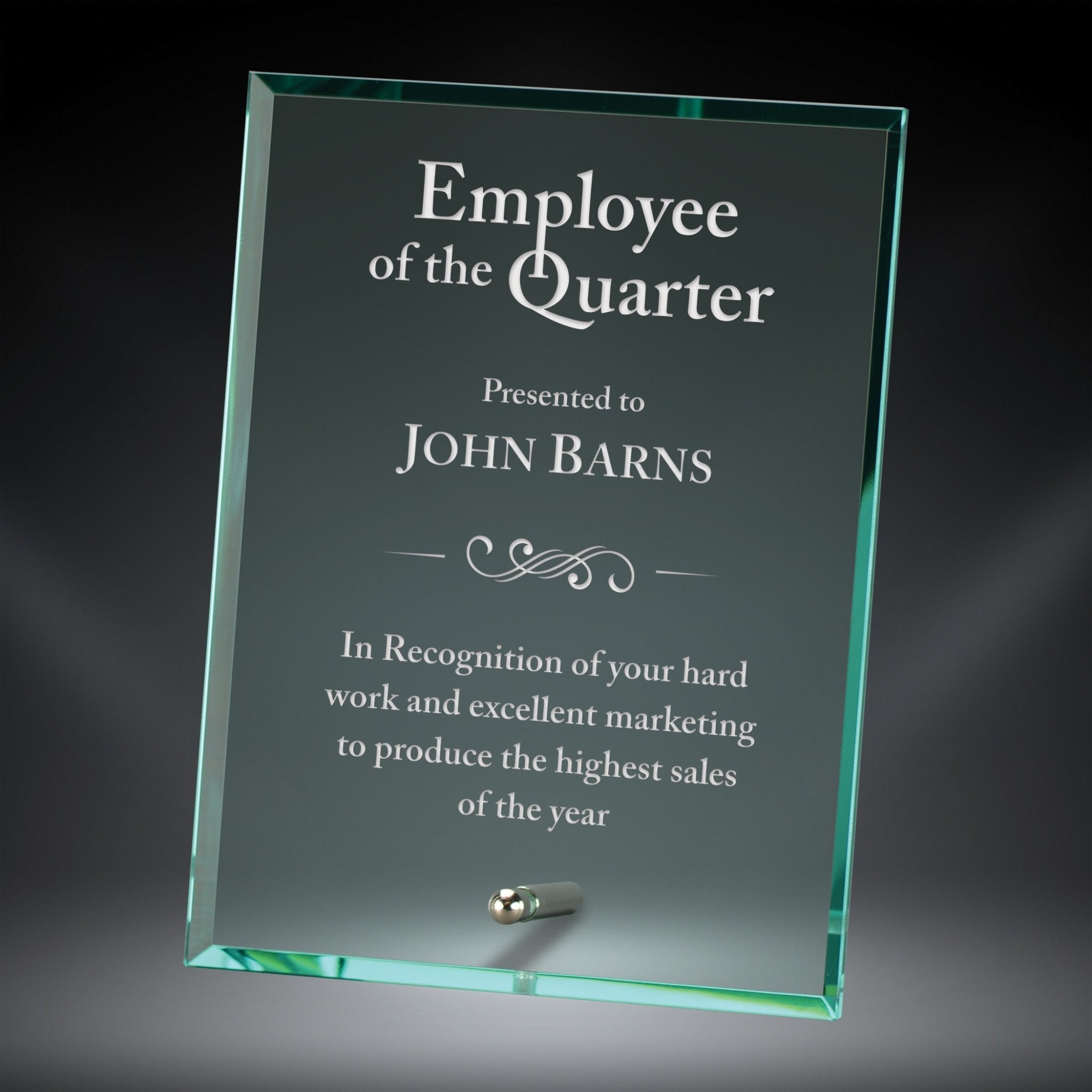 Jade Portrait Stand Series Glass Award