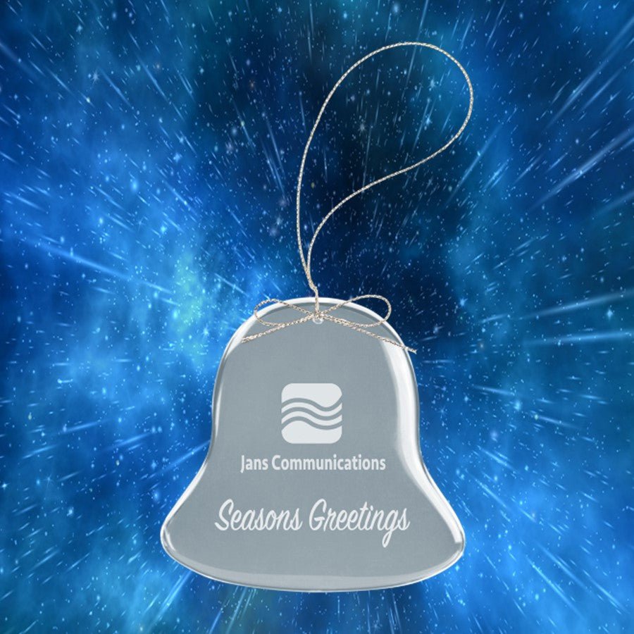 Laser Engraved Crystal Bell Ornament