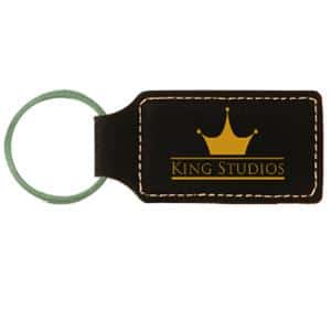 Laserable Leatherette Rectangle Key Fob