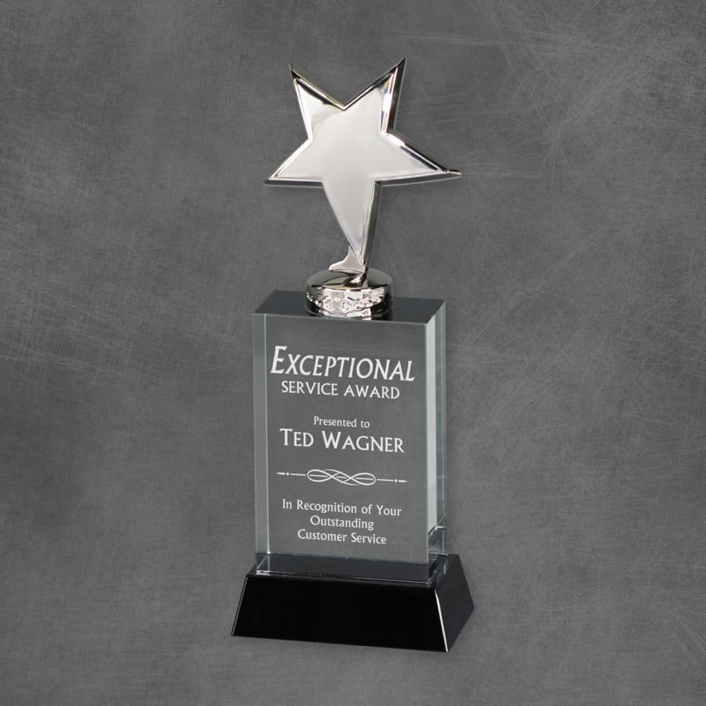 Metal Star Crystal Corporate Award - Metal Star Award | Engraving, Styles
