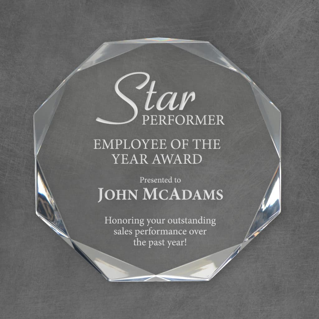 Octagon Acrylic Corporate Award - Clear