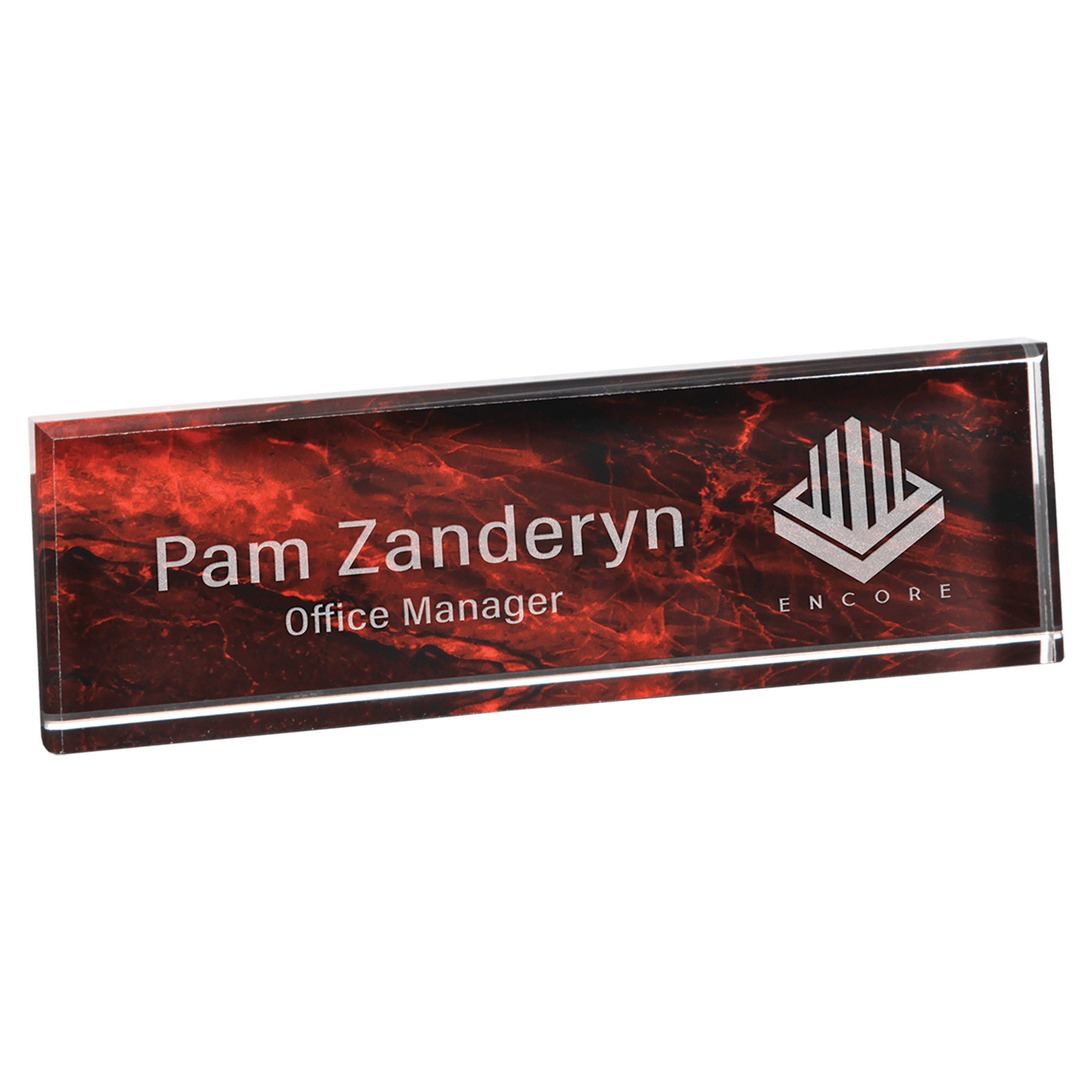 Red Marbled Acrylic Name Bar - Red Marbled Acrylic Name Bar ...