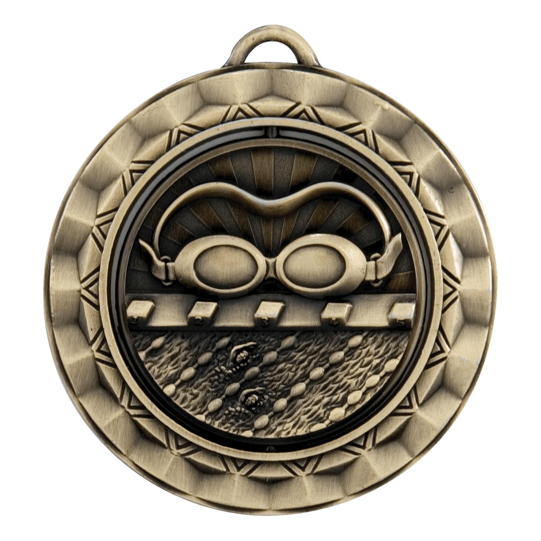 Ripple Spinner Series Swim Themed Medal