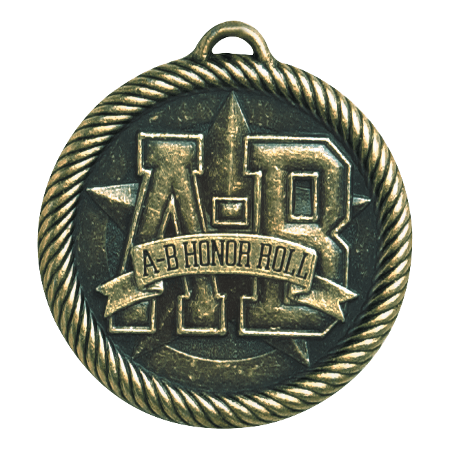 Rope Wreath Series A-B Honor Roll Themed Medal