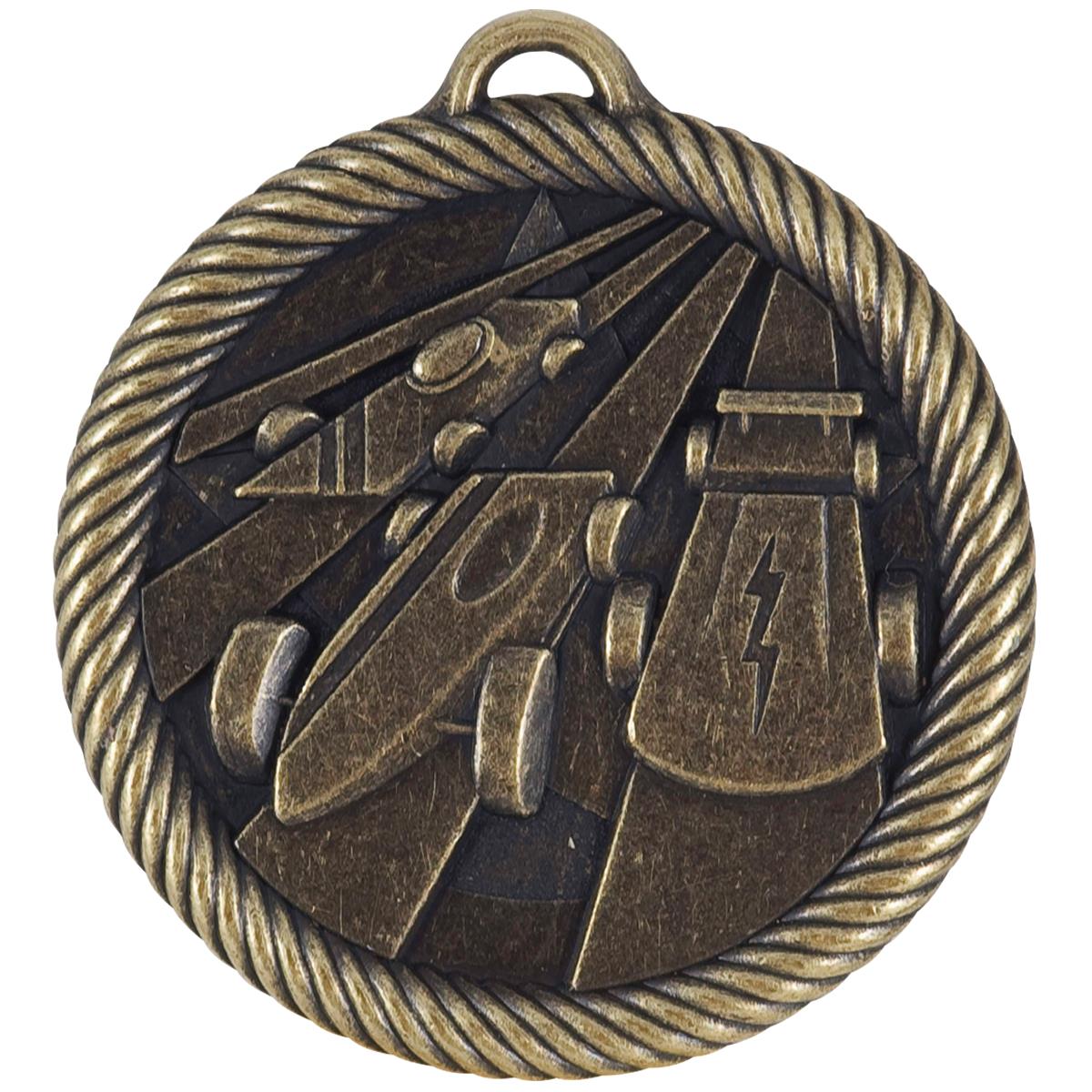 Rope Wreath Series Pinewood Derby Themed Medal