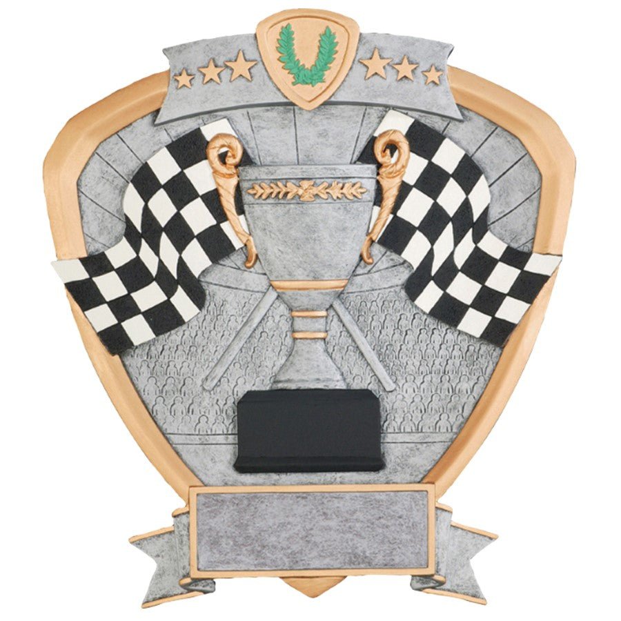 Shield Legends Series Racing Flags Resin Trophy