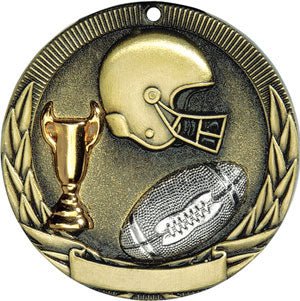 Tri-Colored Series Football Themed Medal