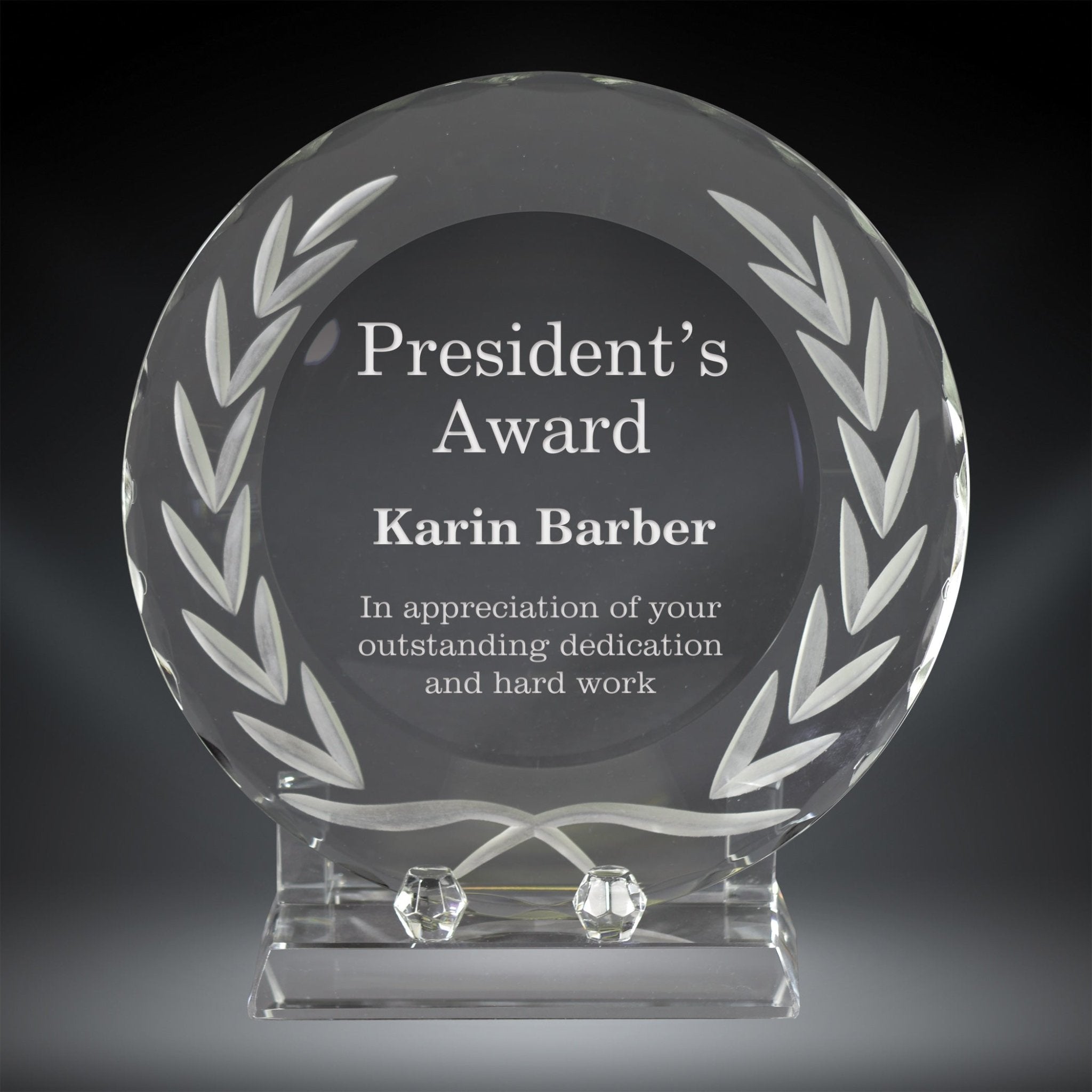 Wreath Series Crystal Glass Plate Award