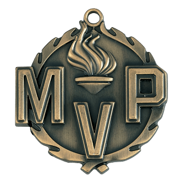 MVP Themed Medal - Wreath II Series - Diecast Metal, 1.75''