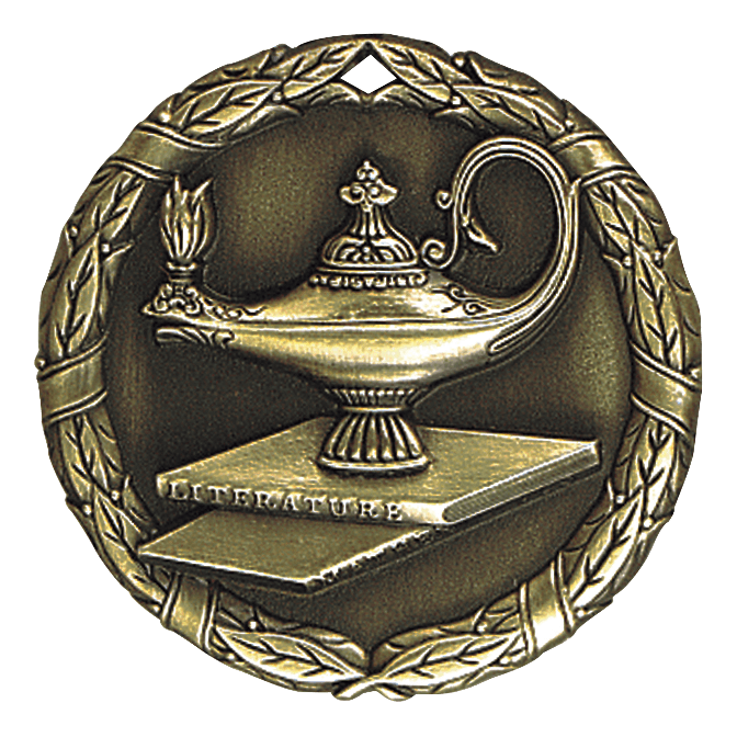 XR Wreath Series Lamp of Knowledge Themed Medal